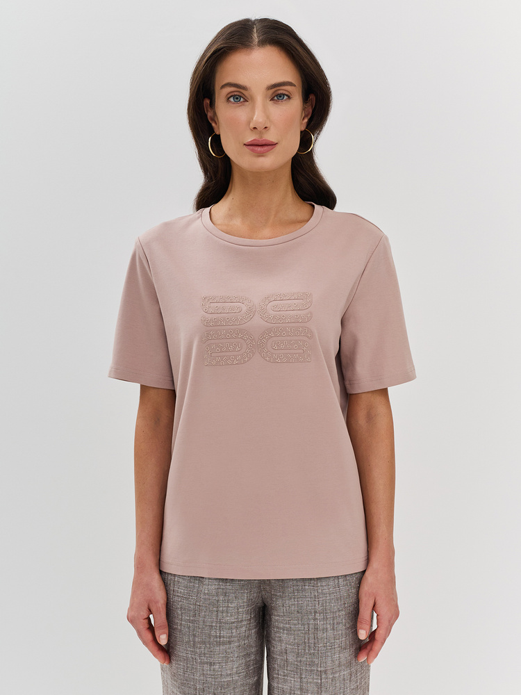 Футболка Женский BULMER коричневый, мокко Короткий, размер 42 ...