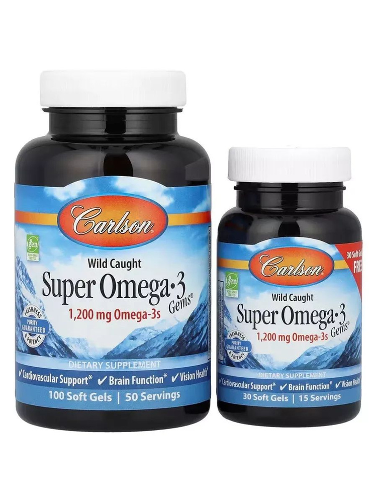 Carlson, Super Omega-3 Омега 3 1200 мг 130 шт купить на OZON по низкой ...