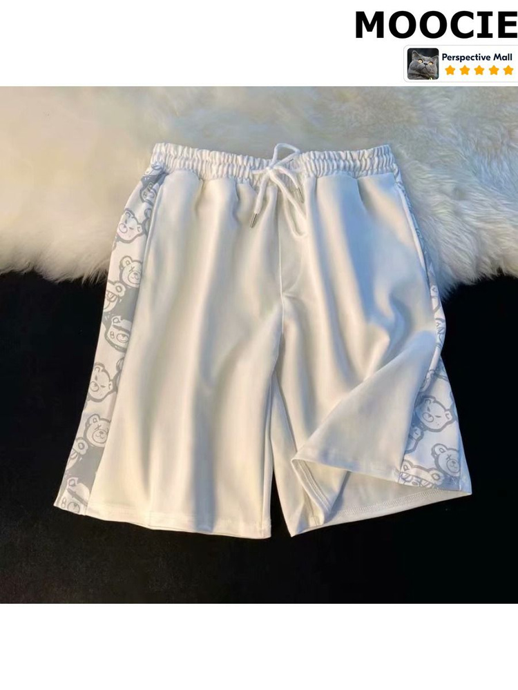 Шорты Мужской, Женский MOOCIE Повседневный белый, размер 48 Тенсель, Политекс Пояс Средняя ...