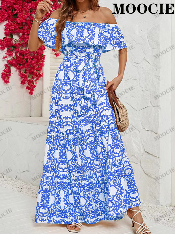 Платье Женский MOOCIE синяя лазурь Повседневный Полиэфирный шелк, размер 48 купить c доставкой ...