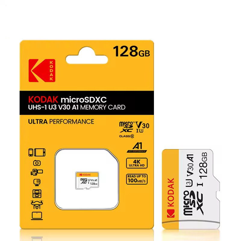 Kodak 128 ГБ Карта памяти microSD, Class 10, UHS-I U3, чтение - 100 Мбайт/сек купить на OZON по ...