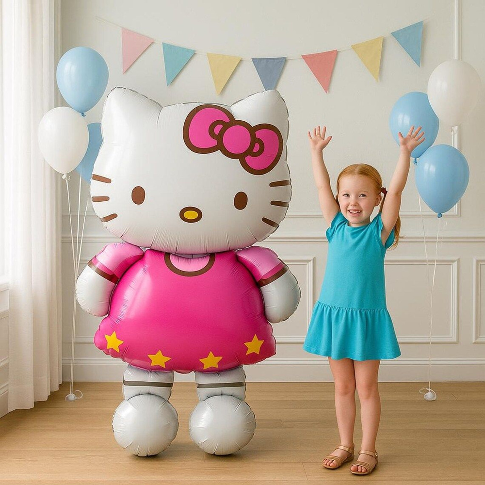 Воздушные шары Hello Kitty,116*66 см, 1 шт купить c доставкой на OZON ...