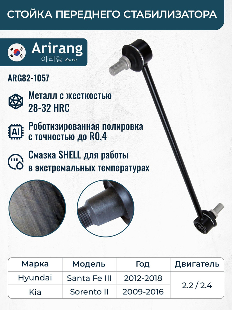 Стойка стабилизатора передняя Hyundai Santa Fe 3 , Kia Sorento 2 ...