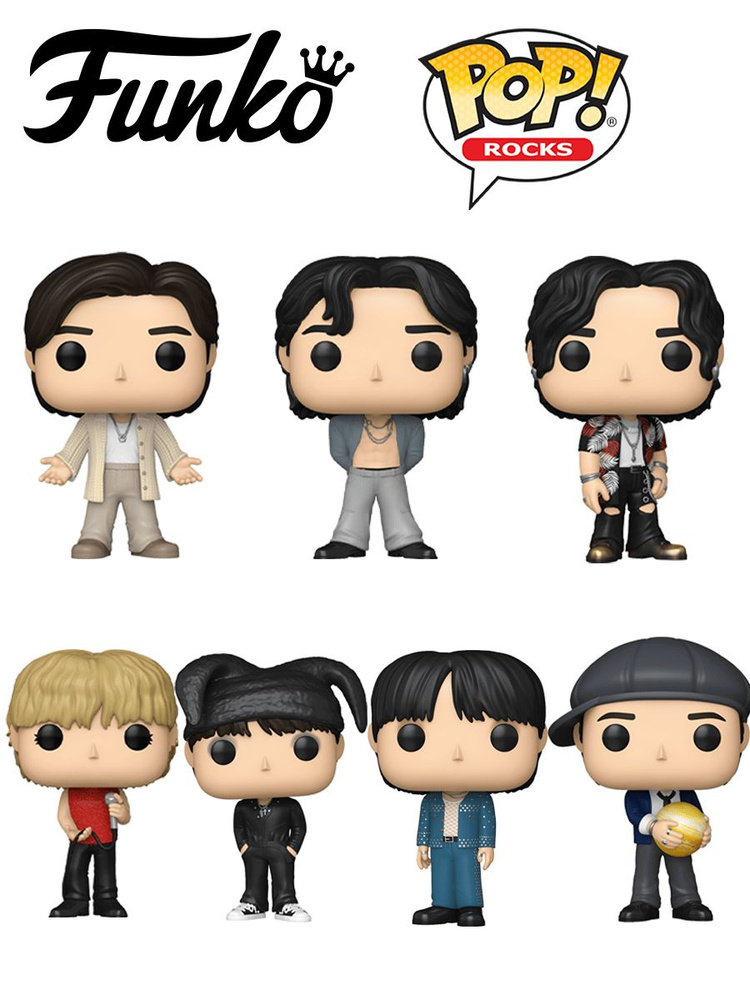 Funko POP! Rocks BTS Statue - Jung Kook Jimin V Jimin RM J HOPE Agust ...