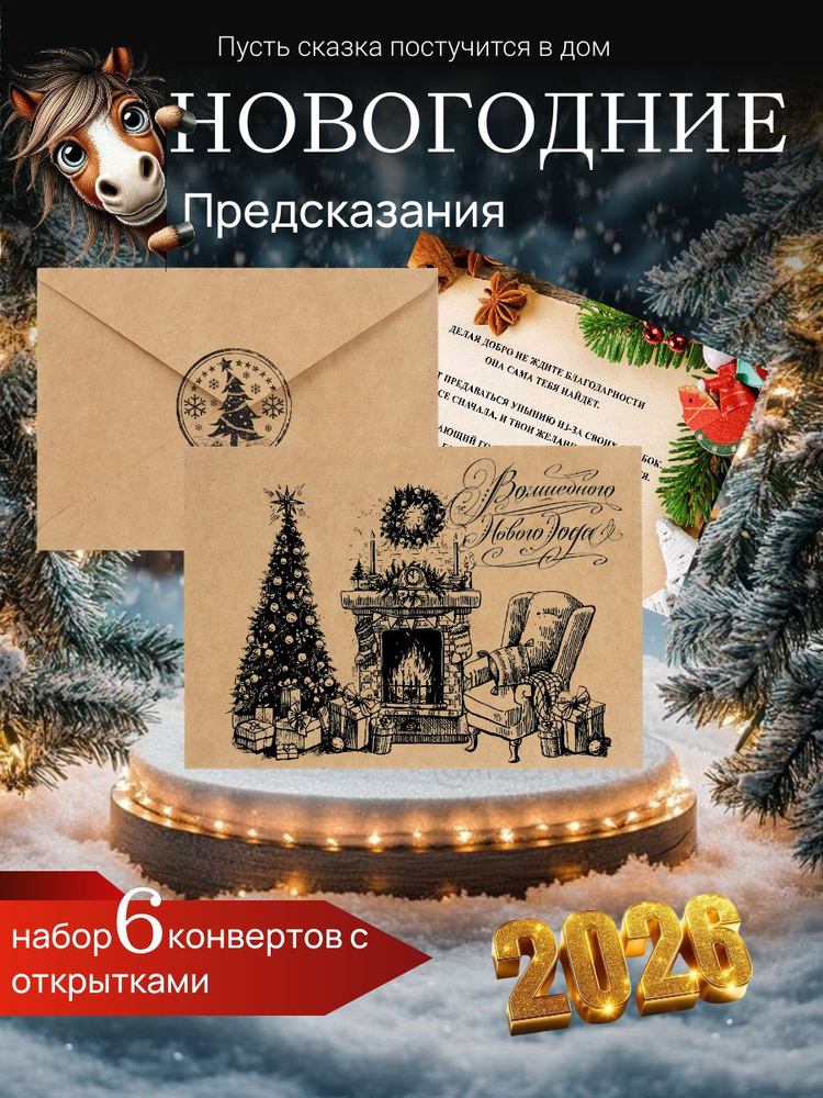 Новогодние предсказания в конверте, подарки на новый год 2026 купить c ...