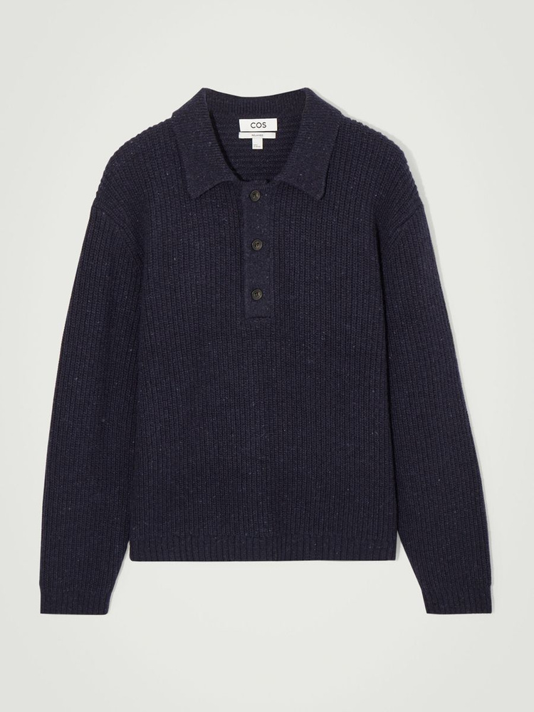 Поло Мужской COS синий, размер 52, 54 Шерсть, Кашемир Повседневный Китай купить c доставкой на ...