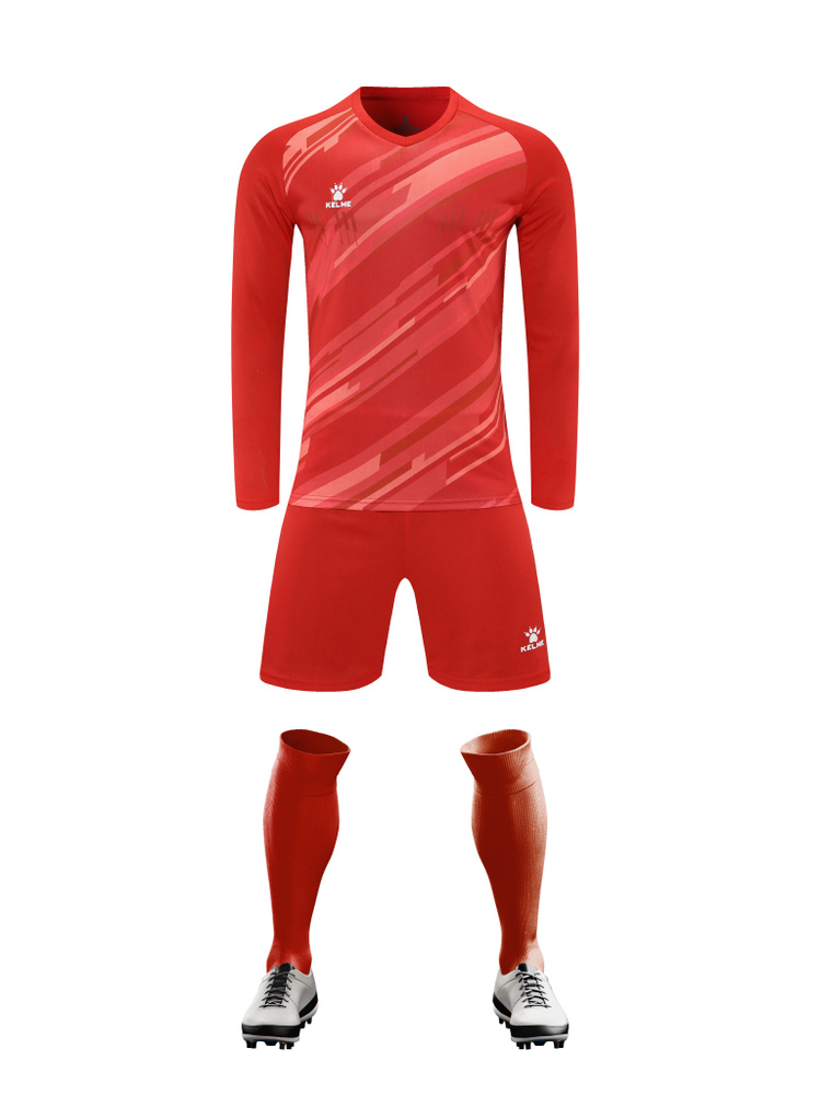 Комплект одежды Мужской KELME Спортивный красный, размер 42 Полиэстер Однотонный, Разноцветный ...