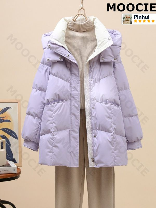 Толстовка Женский MOOCIE фиолетовый Кнопки, Молния, размер 44 свободный Длинный Однотонный Китай ...