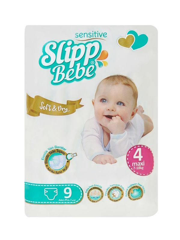 Slipp Bebe Подгузники детские Maxi, № 4, 7-18 кг, 9 шт/уп/ купить на ...