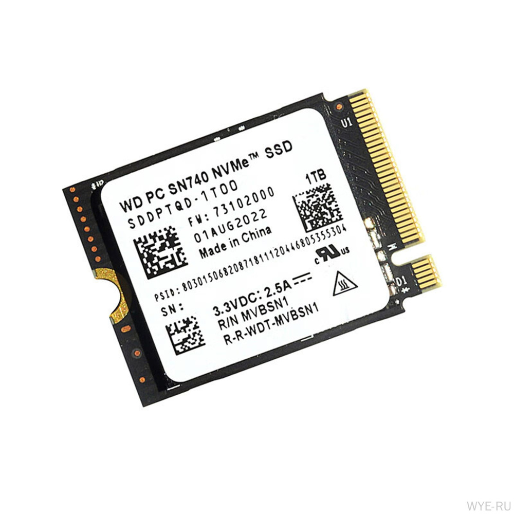 Жесткий диск SSD Western Digital WD SN740 объемом 1 ТБ формата M.2 2230 ...