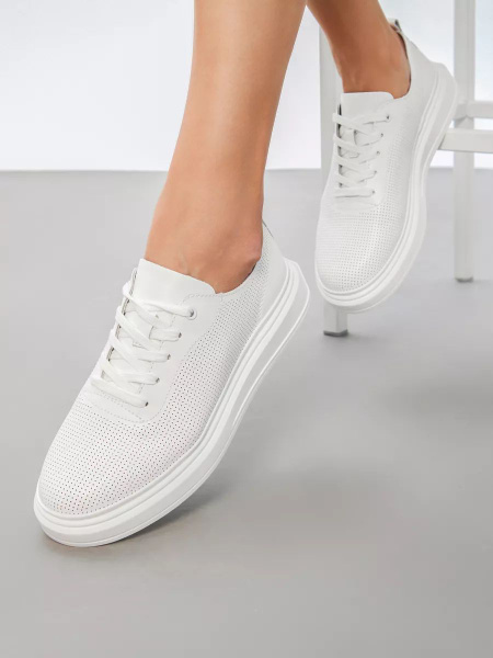 Кеды Женский Covani Натуральная кожа Гимнастика, Самокат, размер 37 7 Лето Шнурки Без каблука ...