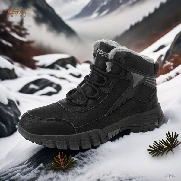 Ботинки дезерты Мужской, Женский KERNA черный, размер 43 Зима D Шнурки Без каблука Бант Россия ...