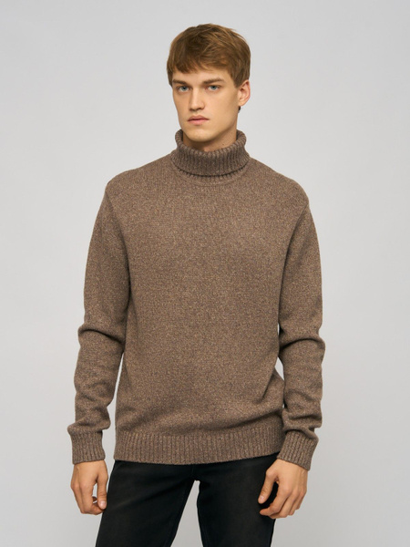 Джемпер Мужской Zolla коричневый Шерсть, Хлопок, размер 46 Длинный Китай купить c доставкой на ...