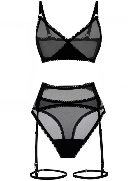 Комплект белья Женский BLABLABRA черный Без застежки без косточек ...