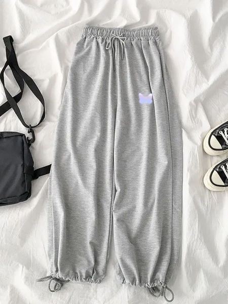 Брюки Женский SYJYW прямые светло-серый Полиэфирный шелк Повседневный, размер 42 Другое ...