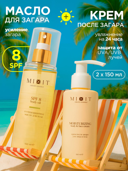 Вопросы и ответы о MIXIT Масло-спрей SPF 8 и Крем после загара с пантенолом и алоэ, Back to Sun ...