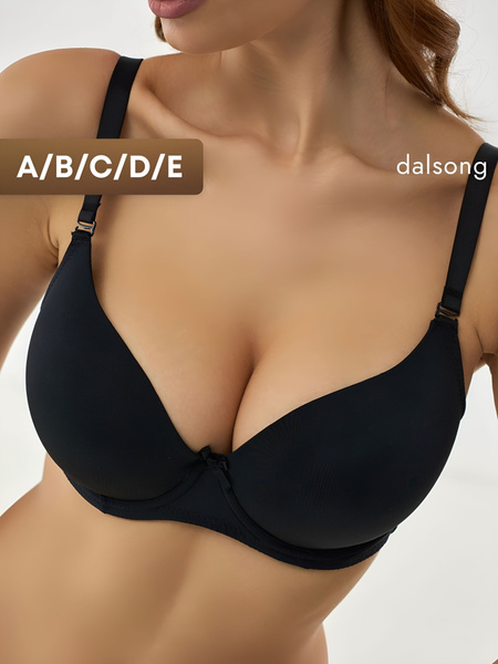 Бюстгальтер Женский DALSONG на косточках, классическая чашка, размер 95C черный Полиэстер ...