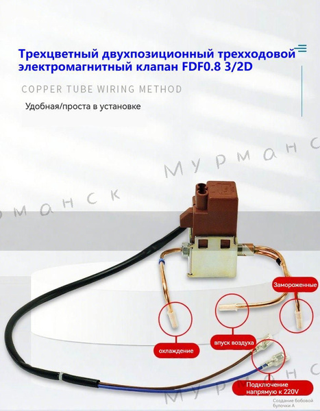 Трехцветный двухпозиционный трехходовой электромагнитный клапан FDF0.8 ...
