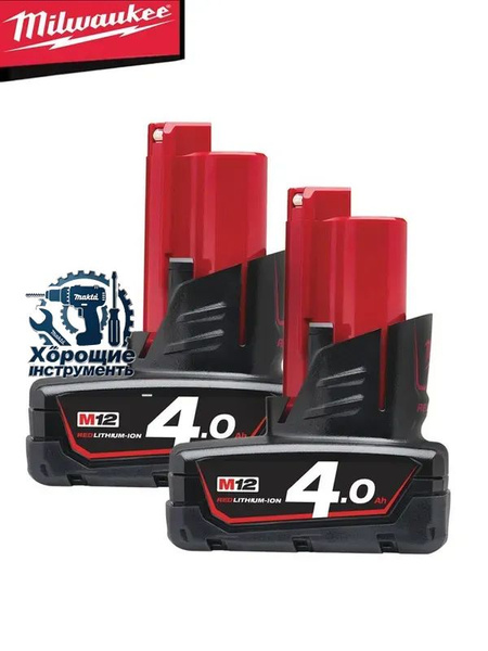 Аккумулятор Milwaukee M12B4 REDLITHIUM 4.0Ah Компактный Долгая жизнь ...