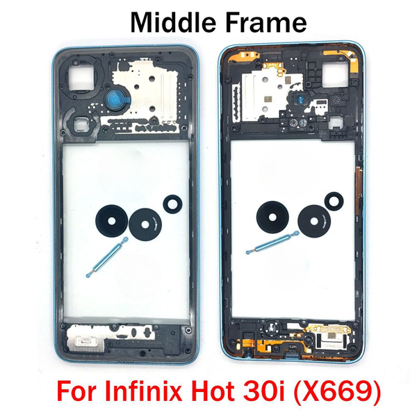 Средняя часть корпуса (рамка) для Infinix Hot 30i X669 синий с боковыми ...