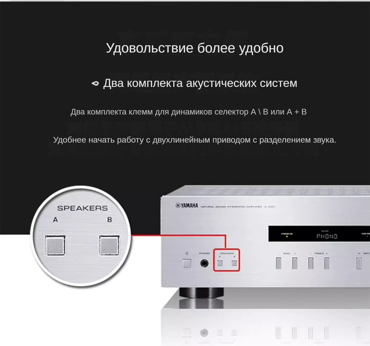 Yamaha A-S201 2.0 HIFI высококачественный проигрыватель, чистый прямой высококачественный звук ...