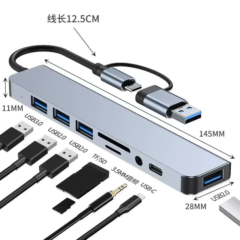 USB разветвитель адаптер 8 в 1 USB HUB Type C док станция Usb 3.0 хаб 3 0 переходник ...