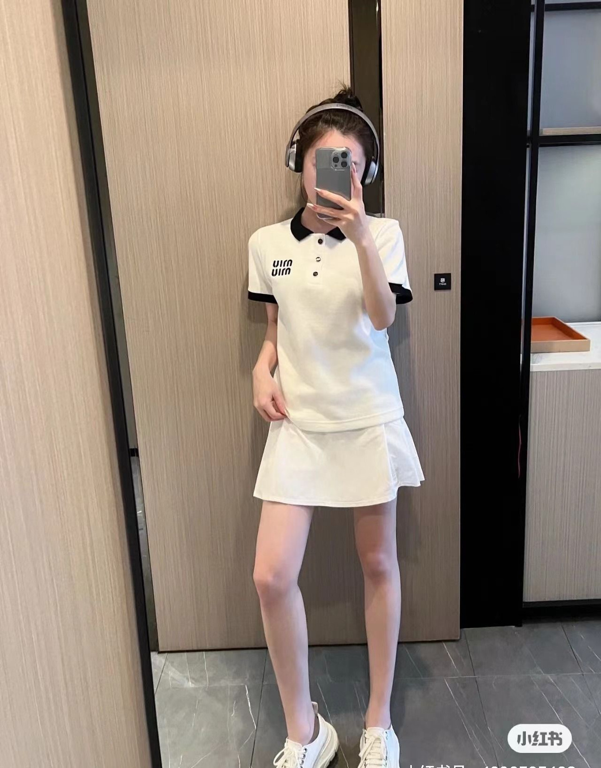 Поло Женский Miu Miu белый Короткий размер 44 Политекс Хлопок Орнамент облегающий Повседневный