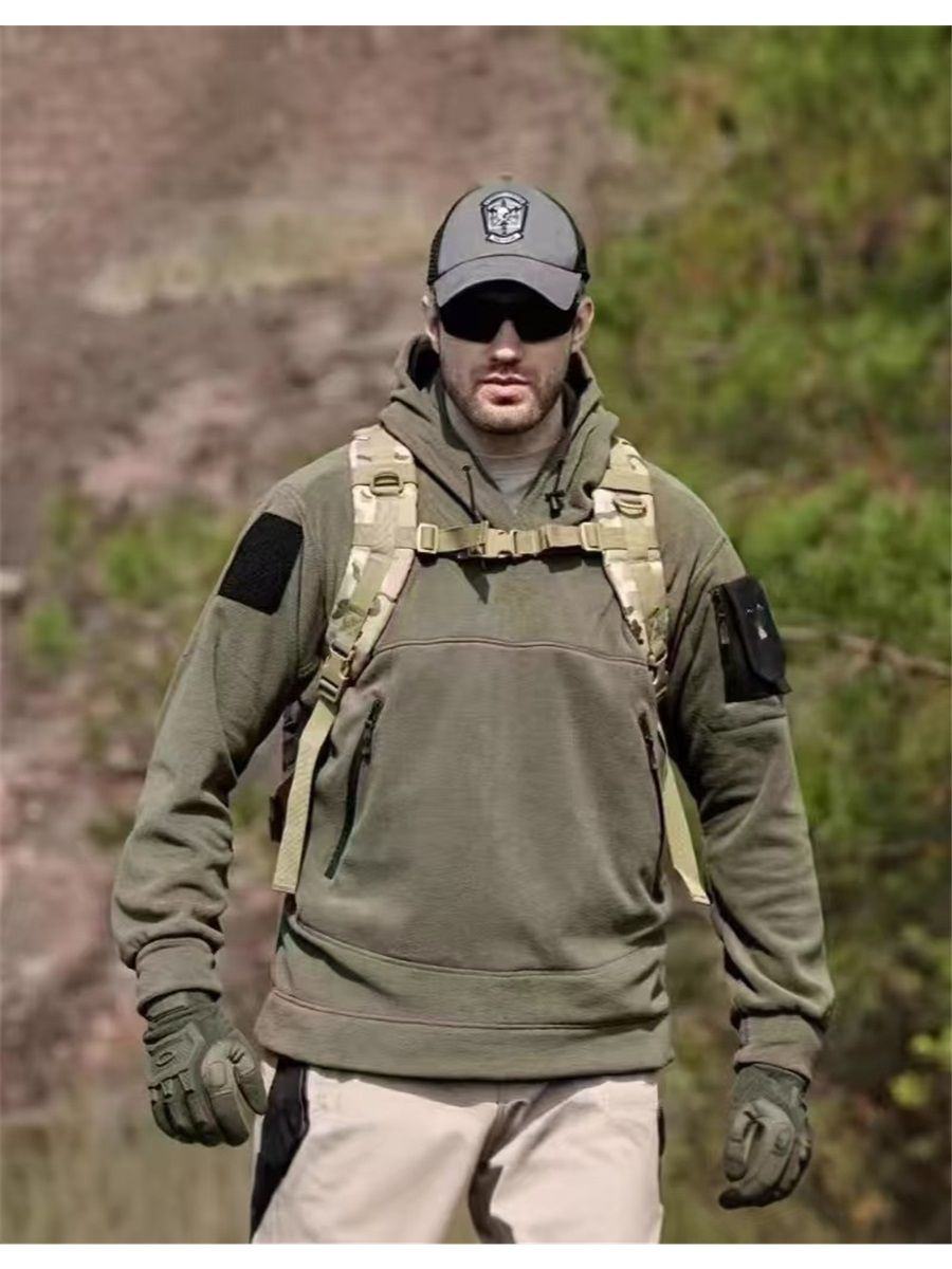 Свитшот Мужской CHAOPAI Шнуровка темно-серый Шнуровка Шерсть, размер 50 облегающий Длинный Китай ...