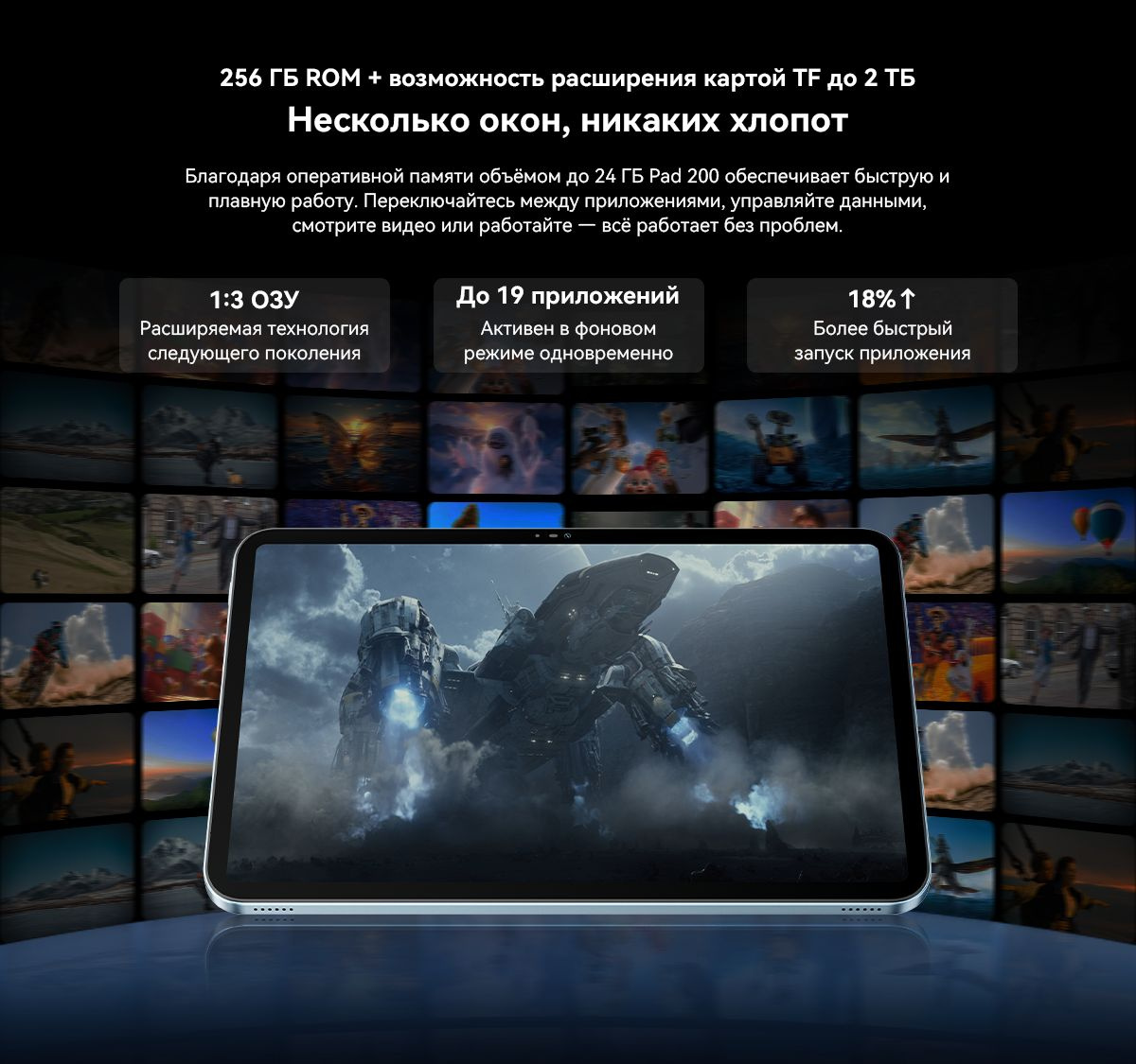 Blackview Планшет PAD 200 13.4" IPS 1920x1200, 6 ГБ / 256 ГБ 8300 серый ...