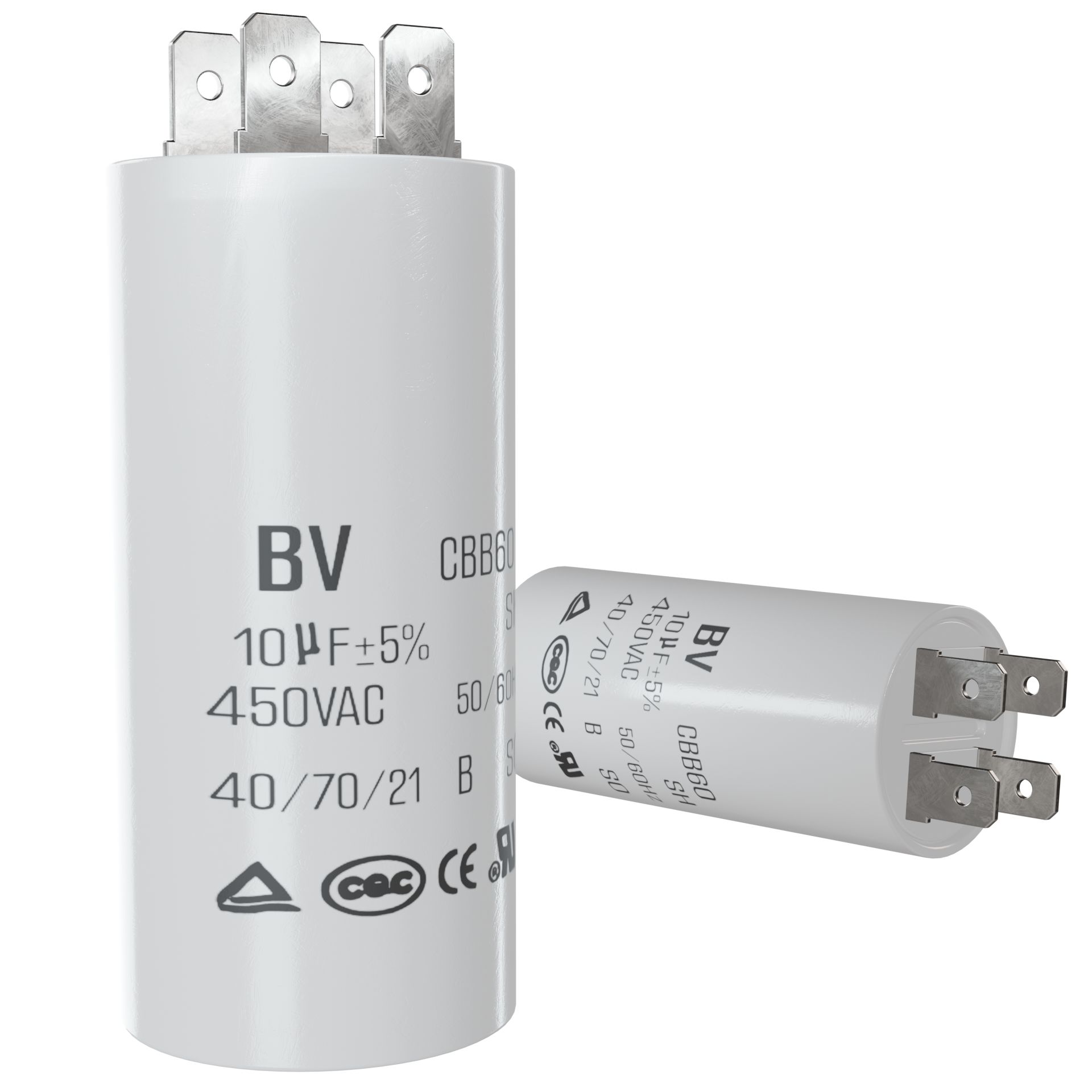 Конденсатор пусковой, рабочий CBB60 10мкФ 450V с клеммой BV - купить с ...