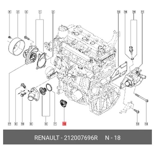 Термостат Renault Kaptur,Duster, Vesta Оригинал Renault 212007696R ...