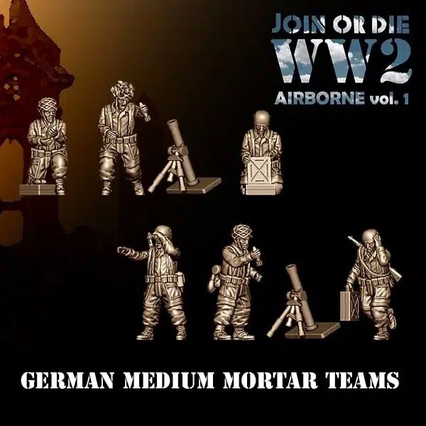 Миниатюры, Bolt Action, Германия десантники, Средние минометы German ...