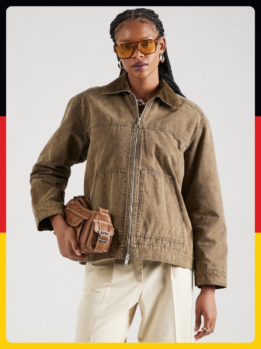 Куртка Женский MONKI коричневый, размер 40, 42 Демисезон Не указана ...