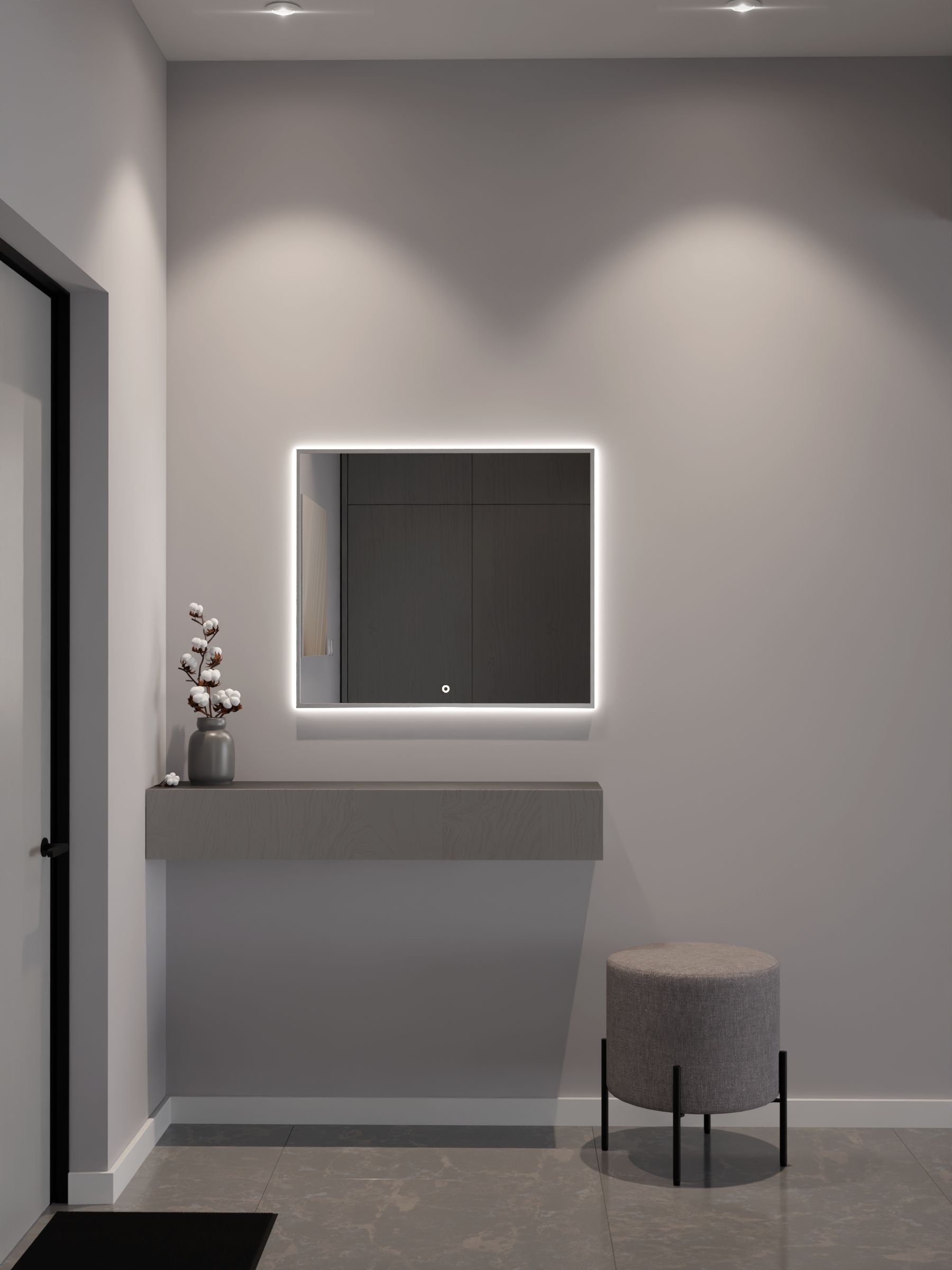 Зеркало настенное 70х40 см. CLOUD MIRROR с подсветкой в ванную ...