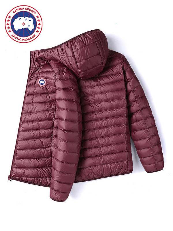 Пуховик Мужской, Женский CANADA GOOSE бордовый V-образный Нейлон ...