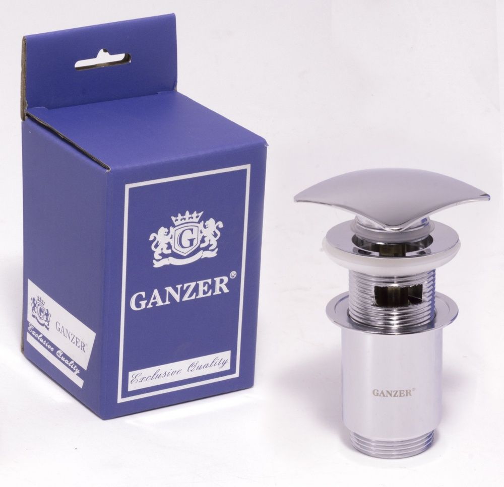 Донный клапан универсальный КВАДРАТНЫЙ (белый) GANZER GZ5708(F-8 ...
