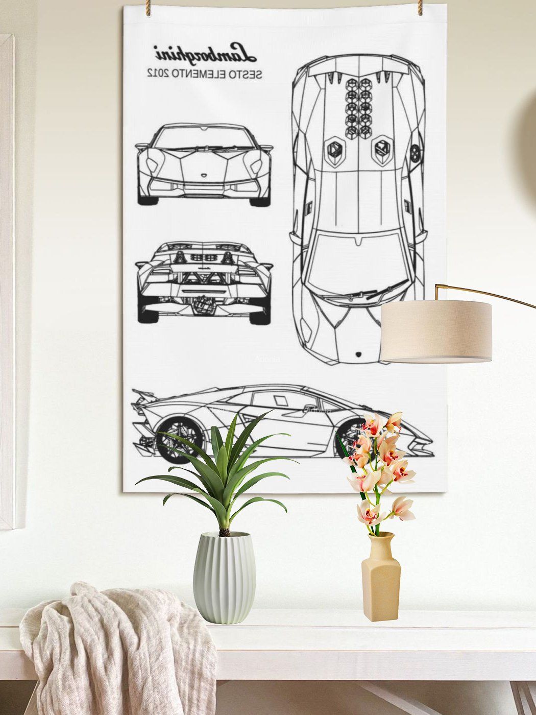 Флаг плакат баннер Lamborghini Sesto Elem Pattern 60cm X 90cm ...