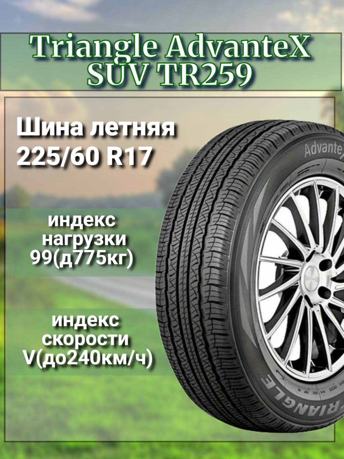 Triangle AdvanteX SUV TR259 Шины летние 225/60 R3/4 99V CTS220175 ...