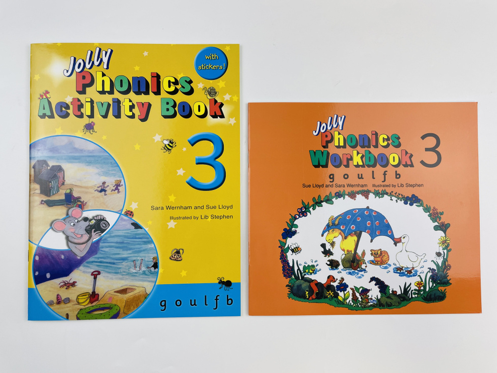 Jolly Phonics 3 Activity Book & Workbook, учебник и рабочая тетрадь для изучения английского ...