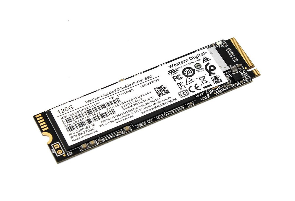 128 ГБ Внутренний SSD-диск 2280 128Gb m.2 SSD накопитель WD SN520 ...