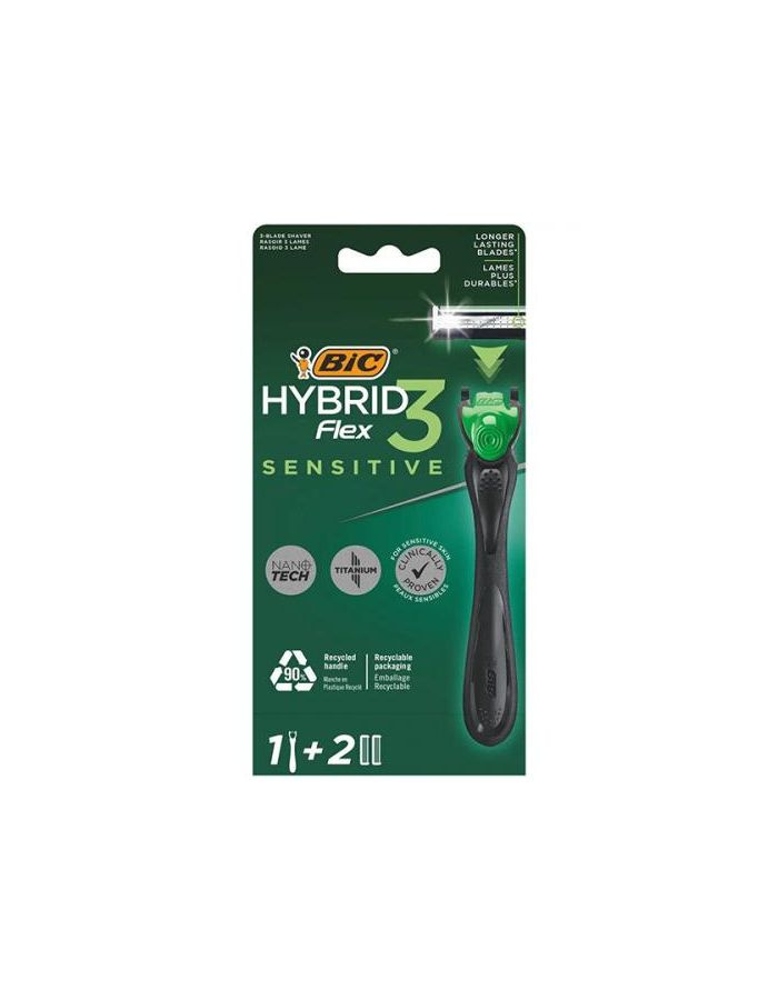 BIC Станок бритвенный Flex 3 Hybrid Sensitive + 2 кассеты, 1 уп купить ...