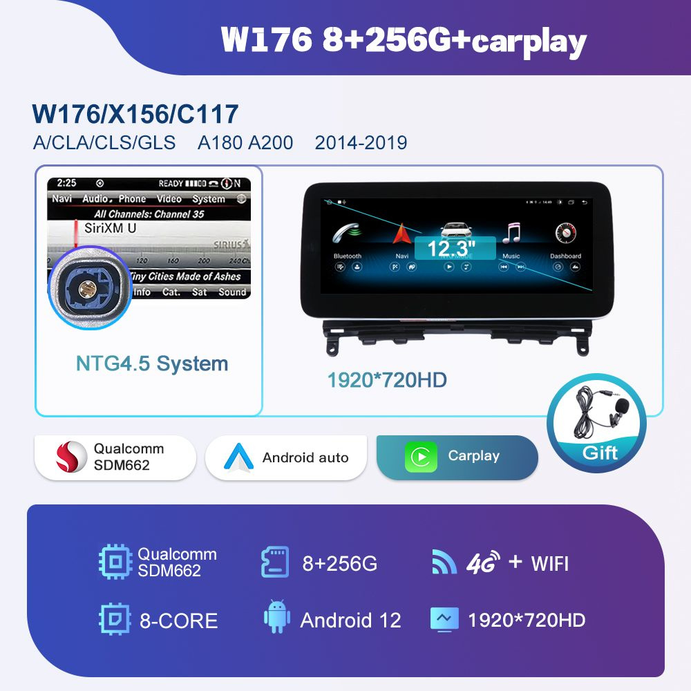 Qualcomm Snapdragon 662 CarPlay audio Android 13 Central Multimedia 12 ...