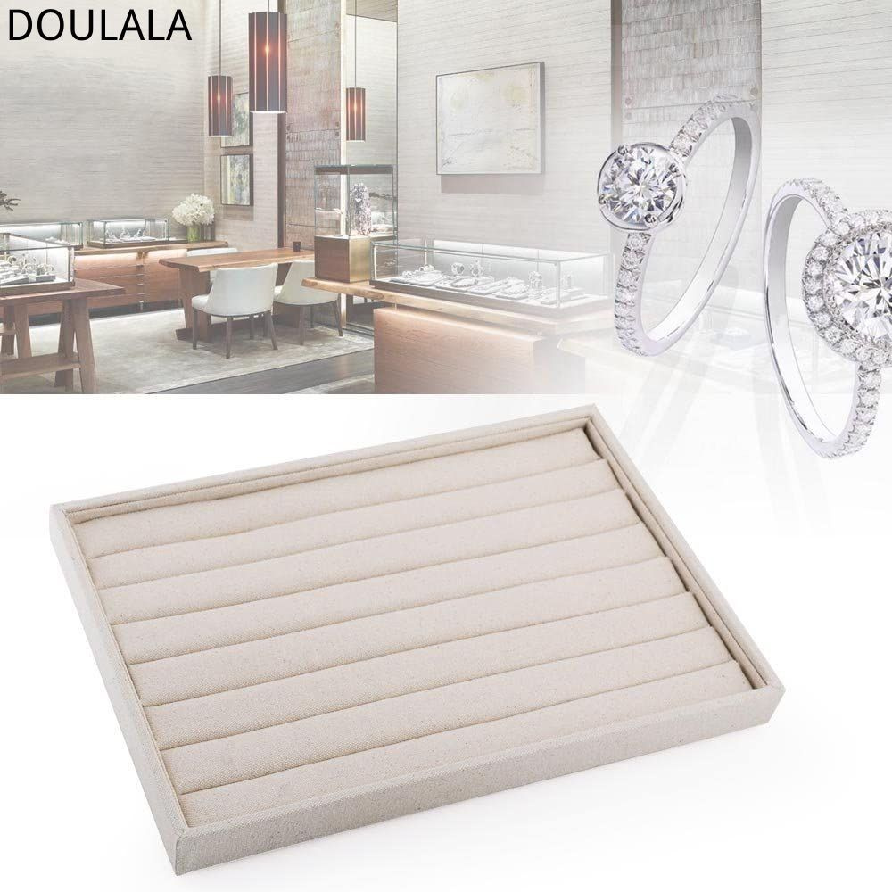 DOULALA Льняные Лотки Для Ювелирных Изделий, Держатель Для Украшений, 35 X 24 X 3,3 СM, 1 ШT ...