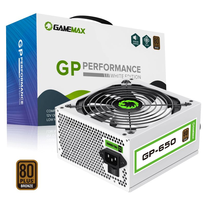 Блок питания GameMax GP-650 White (Белый 650W Bronze 140мм 20+4pin 4 ...