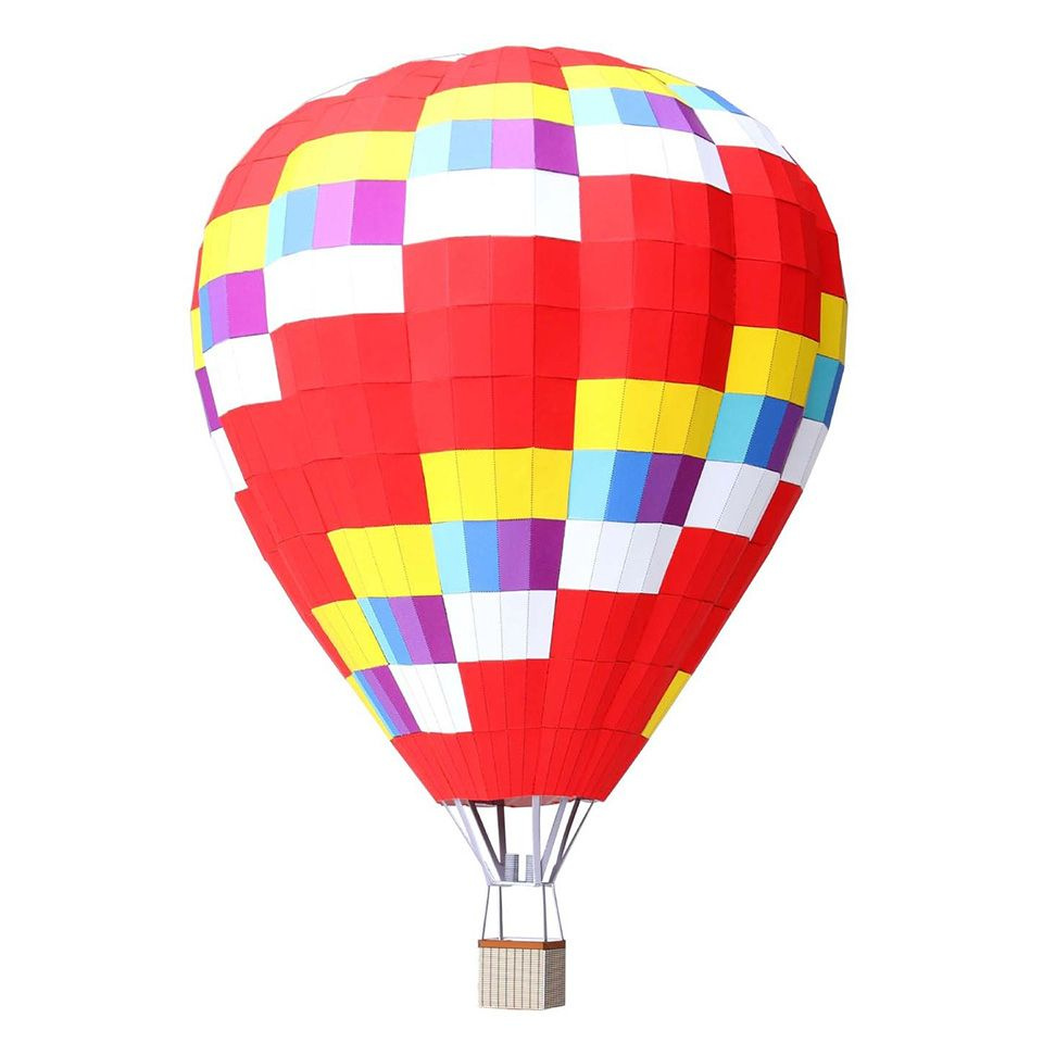 Огненный шар Красочный воздушный шар, 3D бумажная модель, Papercraft ...