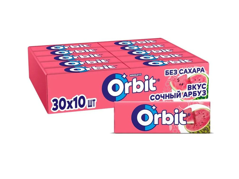 Жевательная резинка Orbit Сочный арбуз, без сахара, 30 шт х 13.6 г ...
