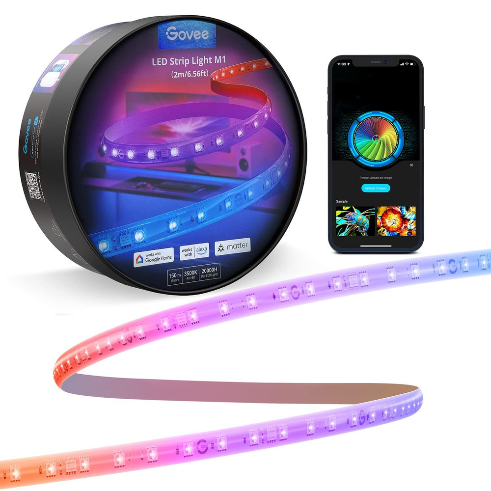 Cветодиодная лента RGB Govee M1 RGBIC LED Strip Lights H61E03D1, умная ...