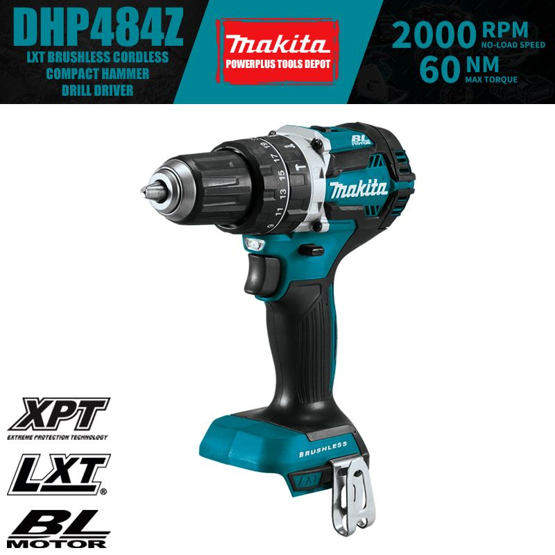Makita DHP484Z Компактная бесщеточная аккумуляторная дрель-шуруповерт ...