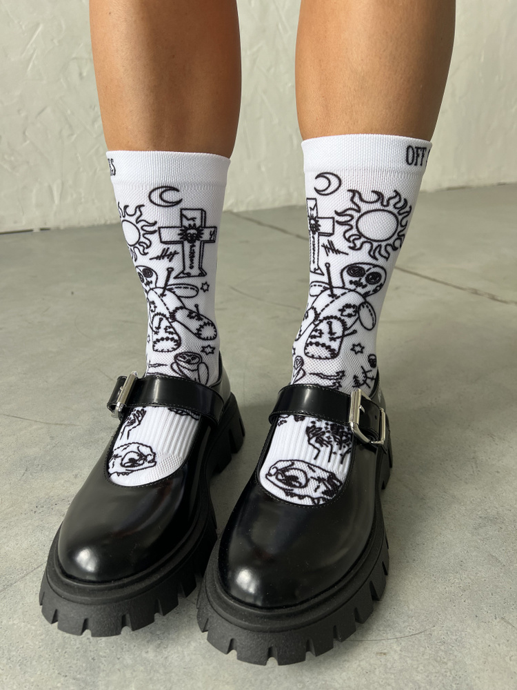 Носки Женский, Мужской OFF SOCKS, размер 39, 40 Полиэстер, Спандекс Бег ...