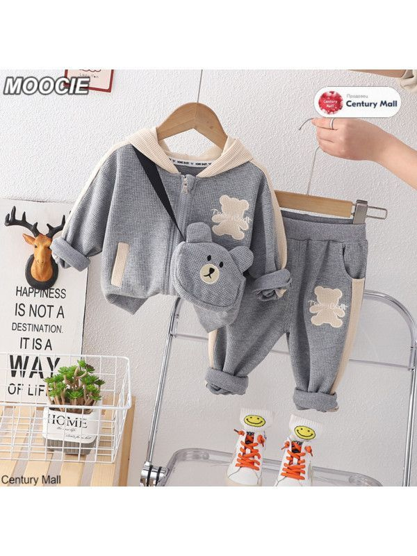 Комплект одежды Девочки, Мальчики MOOCIE Повседневный серый, размер 80 Хлопок Китай На любой ...